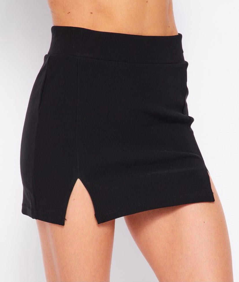 Angelie Double Slit Mini Skirt – MODALIER